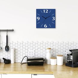 Wanduhr Artland "Uni Trendfarben", blau, B:30cm H:30cm T:0,3cm, Wanduhren, Wanduhr, wahlweise mit Quarz- oder Funkuhrwerk, lautlos ohne Tickger&auml;usche