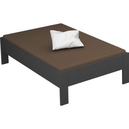 Futonbett Rauch "Aditio", grau (graumetallic), B:126cm H:50cm L:208cm, Betten, Futonbett, ohne Kopfteil
