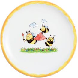 Fr&uuml;hst&uuml;cksteller Seltmann Weiden "Compact - Flei&szlig;ige Bienen", bunt (wei&szlig;, bunt), B:19,3cm H:1,8cm L:19,3cm T:19,3cm &Oslash;:19,3cm, Porzellan, Speiseteller, rund 19 cm