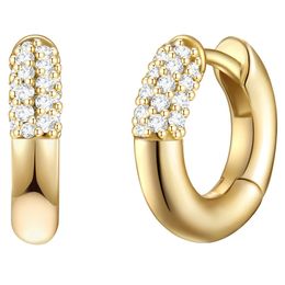 Glanzst&uuml;cke M&uuml;nchen Paar Creolen GLANZST&Uuml;CKE M&Uuml;NCHEN "Set: GSM978", gelbgold, wei&szlig;, Ohrringe, Damen, 13,9,mit Zirkonia, Silber 925 (Sterlingsilber), aus Sterling Silber