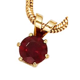 Kettenanh&auml;nger Jobo "Anh&auml;nger mit Granat", gelb (gelbgold 585), Schmuckanh&auml;nger, Damen, Gelbgold 585, Kettenanh&auml;nger, 585 Gold