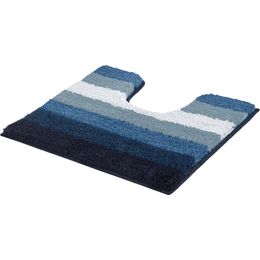 Badematte Meusch "Palace", blau (mare), H:20mm, Polyester, Badematten, Badematte, mordernes Streifendesign im Farbverlauf