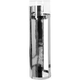 Windlicht Fink "MANIAC", silber (silberfarben), H:102cm &Oslash;:30cm, Edelstahl, Glas, Kerzenhalter, Windlicht, Kerzenhalter, S&auml;ule aus Edelstahl, mit Glaszylinder