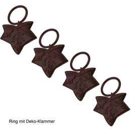 Gardinenring Liedeco "Blatt" Gr. 1, braun (rostbraun), &Oslash;:1,6cm, Metall, Gardinenbefestigungen, f&uuml;r Gardinenstangen &Oslash; 16 mm