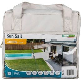 Sonnensegel Windhager "Cannes, Quadrat Segel zur Beschattung von Garten, Terrasse, Balkon", grau, B:400cm T:400cm, Polyester, Sonnensegel, Sonnenschutz 4 x 4 m, erh&auml;ltlich in anthrazit, grau, taupe oder wei&szlig;