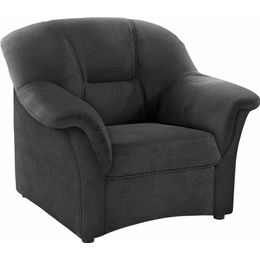 Sessel DOMO collection "SARAFINA Breite 102 cm, auch mit Federkern f&uuml;r noch mehr Sitzkomfort", grau (anthrazit), B:102cm H:83cm T:81cm, Luxus-Microfaser (92% Polyester, 8% Nylon);Microfaser PRIMABELLE (100% Polyester);Microfaser PRIMABELLE (100% Polyester) / Struktur (90% Polyester; 10% Polyacryl), Sessel, Sessel, whlw. mit Federkern, elegantes Design