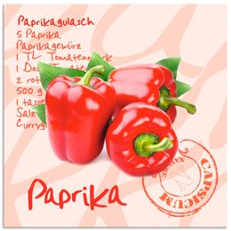Alu-Dibond-Druck Artland "Paprika liegt auf wei&szlig;en Untergrund", rot (farbe bild(er): rot), B:30cm H:30cm, Bilder, f&uuml;r Innen- und Au&szlig;enbereich geeignet, Outdoorbild