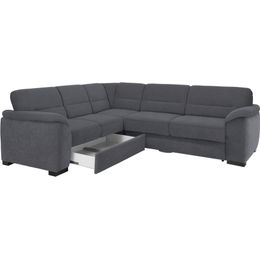 Sit & More Ecksofa SIT & MORE "Montego", grau (anthrazit), B:255cm H:88cm T:225cm, Luxus-Microfaser (90% Polyester, 10% Polyamid);Struktur (100% Polyester);Luxus-Microfaser ALTARA NUBUCK (100% Polyester), Sofas, Ecksofa, wahlweise mit Bettfunktion und Schubkasten