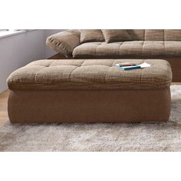 Polsterhocker DOMO collection "MORIC 136x64 cm, praktisch und komfortabel", bunt (braun, beige, braun), B:136cm H:43cm T:64cm, Kunstleder SOFTLUX / Struktur (90% Polyester/ 10% Polyacryl);Microfaser PRIMABELLE / Struktur (90% Polyester/ 10% Polyacryl), Hocker, Polsterhocker, inklusive Stauraum