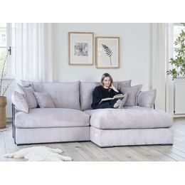 Ecksofa Home Affaire "Casa XXL L-Form, B: 247 cm", beige, B:247cm T:187cm, 100% Polyester, Sofas, Ecksofa, 4 Zierkissen, Mega-Sofa, in Cord oder Chenille-Struktur, Federkern