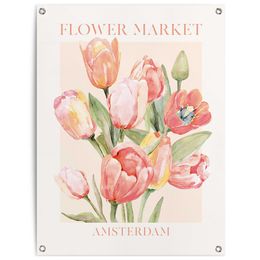 Poster Reinders "Tulips From Amsterdam", rot (farbe bild(er): rot), B:60cm H:80cm T:0,1cm, Bilder, Poster, Garten - Rot - Leinwand - Blumen und Pflanzen - 60x80 cm