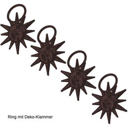 Gardinenring Liedeco "Sonne" Gr. 1, braun (rostbraun), &Oslash;:1,6cm, Metall, Gardinenbefestigungen, f&uuml;r Gardinenstangen &Oslash; 16 mm