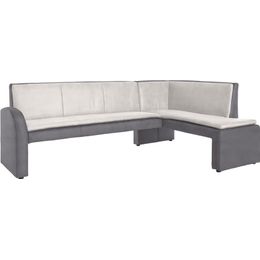Essbank exxpo - SOFA FASHION "Cortado, elegant und modern mit hohem Sitzkomfort", grau (schlamm, hellgrau), B:157cm H:89cm T:244cm, Sitzb&auml;nke, Essbank, hohe Bodenfreiheit, sch&ouml;ne Detailverarbeitung, wahlweise Lederbezug