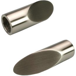 Gardinenstangen-Endst&uuml;ck Liedeco "Cut", silber (edelstahlfarben), L:7cm &Oslash;:1,6cm, Gardinenstangenendst&uuml;cke, Gardinenstangen-Endst&uuml;ck, f&uuml;r Gardinenstangen &Oslash; 16 mm
