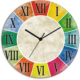 Wanduhr Artland "R&ouml;mische Ziffern", bunt, T:1,8cm, Wanduhren, Wanduhr, wahlweise mit Quarz- oder Funkuhrwerk, lautlos ohne Tickger&auml;usche