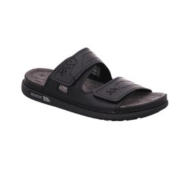 Pantolette Rohde "CENTO", Herren, Gr. 45, schwarz, Leder, unifarben, Schuhe Pantolette, Sommerschuh, Hausschuh mit zwei praktischen Klettverschl&uuml;ssen