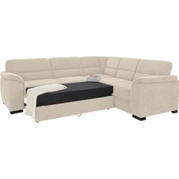 Sit & More Ecksofa SIT & MORE "Montego", beige (creme), B:255cm H:88cm T:225cm, Luxus-Microfaser (90% Polyester, 10% Polyamid);Struktur (100% Polyester);Luxus-Microfaser ALTARA NUBUCK (100% Polyester), Sofas, Ecksofa, wahlweise mit Bettfunktion und Schubkasten