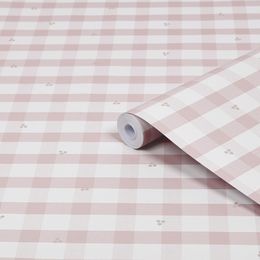 Vliestapete Laura Ashley "Gingham Pale Amethyst Purple", lila, B:0,52m L:10m, Vlies, Tapeten, 10mx52cm