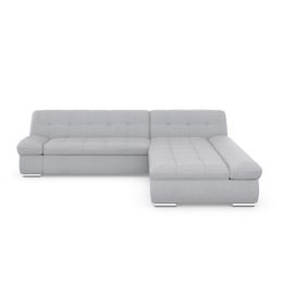 Ecksofa DOMO collection "MONA B/T: 297/173 cm, modern und komfortabel", silber, B:297cm H:80cm T:173cm, Struktur fein 100% Polyester;Chenilleoptik 100% Polyester;SOFTLUX/Struktur fein 100% Polyester, Sofas, Ecksofa, whlw. mit Bettfunktion, L-Form