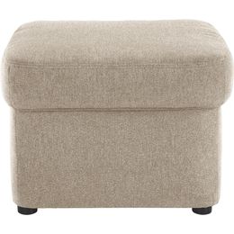Polsterhocker DOMO collection "SARAFINA 61x61 cm, hochwertig und komfortabel", beige, B:61cm H:40cm T:61cm, Microfaser PRIMABELLE (100% Polyester) / Struktur (90% Polyester; 10% Polyacryl);Luxus-Microfaser (92% Polyester, 8% Nylon);Microfaser PRIMABELLE (100% Polyester), Hocker, Polsterhocker