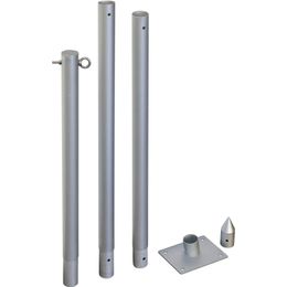 Sonnensegelmast Windhager "Set Basic aus Aluminium, zubeh&ouml;r f&uuml;r Sonnensegel", silber (silberfarben), H:243cm &Oslash;:48cm, Aluminium, Masten, Mast inkl. Terrassenhalter, geeignet f&uuml;r Sonnensegel bis max. 20 m&sup2;