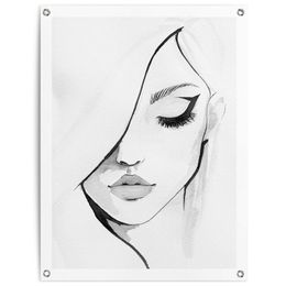 Poster Reinders "Gesicht", schwarz (farbe bild(er): schwarz, wei&szlig;), B:60cm H:80cm T:0,1cm, Leinwand, Bilder, Poster, Outdoor f&uuml;r Garten oder Balkon