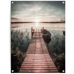 Poster Reinders "Steg am See", gr&uuml;n (farbe bild(er): gr&uuml;n), B:60cm H:80cm T:0,1cm, Leinwand, Bilder, Poster