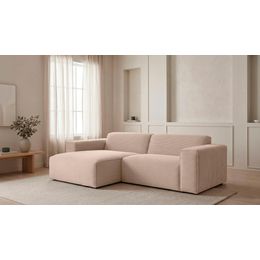 Ecksofa OTTO HOME "Clayton Breite 247 cm, L-form", beige (sand), B:247cm H:70cm T:141cm, 100% Polyester, Sofas, Ecksofa, in einem trendigen Cord-Bezug, verschiedene Kombinationen verf&uuml;gbar
