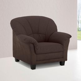 Sessel Home Affaire "CAMELITA Breite 93 cm, bequeme Armlehnen", braun (dunkelbraun), B:93cm H:86cm T:81cm, MELROSE/Struktur (100% Polyester);Echtleder mit Kunstleder im R&uuml;cken;Microfaser PRIMABELLE (100% Polyester);MELROSE (100% Polyester), Sessel, Sessel, bequem, im Landhausstil