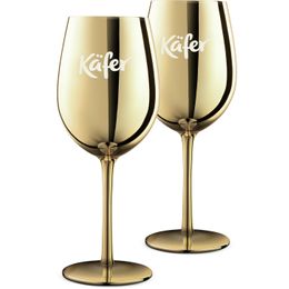 Feinkost K&auml;fer Cocktailglas K&Auml;FER, gold, B:9cm H:23cm &Oslash;:9cm, Kristallglas, Trinkgef&auml;&szlig;e, Cocktailglas, 600 ml, H&ouml;he ca. 23 cm