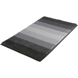 Badematte Meusch "Palace", grau (schiefer), H:20mm, Polyester, Badematten, Badematte, mordernes Streifendesign im Farbverlauf