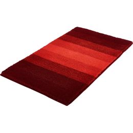Badematte Meusch "Palace", rot (weinrot), H:20mm, Polyester, Badematten, Badematte, mordernes Streifendesign im Farbverlauf