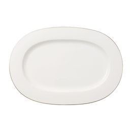 Villeroy & Boch Servierplatte VILLEROY & BOCH "Servierplatte Anmut Platinum No.1 41 x 29 cm wei&szlig;", wei&szlig;, Porzellan, Servierplatten, Servierplatte