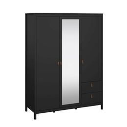 Dreht&uuml;renschrank Home Affaire "Madrid, Schrank, Kleiderschrank", schwarz, B:150cm H:199cm T:58,4cm, FSC-zertifizierter Holzwerkstoff, Schr&auml;nke, Dreht&uuml;renschrank, Skandinavisches Design, Wahlweise Leder- oder Metallgriffe, Spiegel
