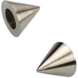 Gardinenstangen-Endst&uuml;ck Liedeco "Cone", silber (edelstahlfarben), L:3cm &Oslash;:1,6cm, Gardinenstangenendst&uuml;cke, Gardinenstangen-Endst&uuml;ck, f&uuml;r Gardinenstangen &Oslash; 16 mm