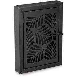 Schl&uuml;sselbrett zeller PRESENT "Schl&uuml;sselkasten "Leaves", Metall, schwarz", schwarz, B:22cm H:30cm T:5cm, Metall, Hakenleisten, Schl&uuml;sselbrett, Blattmuster, robust, mit 6 Haken