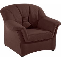 Sessel DOMO collection "ELVA elegante R&uuml;ckensteppung", braun, B:99cm H:84cm T:82cm, Kunstleder SOFTLUX / Struktur ( 100% Polyester);Microfaser PRIMABELLE (100% Polyester);(gepr&auml;gte) Luxus-Microfaser (100% Polyester), Sessel, Sessel, whlw. mit Federkern