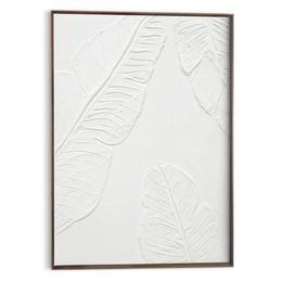 Wandbild Reinders "Tropische Bl&auml;tter", wei&szlig; (farbe bild(er): wei&szlig;), B:50cm H:70cm T:3cm, Bilder, Wohnzimmer - Wei&szlig; - MDF - Blumen und Pflanzen - 50x70 cm