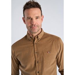 Businesshemd Bison "Business-Casual-Hemd (Langarm) Regular Fit", Herren, Gr. XL, Normalgr&ouml;&szlig;en, dusty braun, Obermaterial: 100% Baumwolle, Hemden