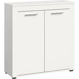 Highboard Home Affaire "AOSTA, H&ouml;he 88 cm, 2 T&uuml;ren, 3 F&auml;cher, 2 Einlegeb&ouml;den", wei&szlig;, B:80cm H:88cm T:35cm, Sideboards, Highboard, Kommode, Schrank, Anrichte, Standschrank, Sideboard, Wohnzimmer