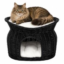 Lionto Weidenkorb f&uuml;r Katze schwarz