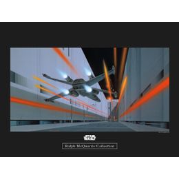 Bild Komar "Star Wars Classic RMQ Death Star Trench", bunt (farbe bild(er): bunt), B:40cm H:30cm, Holz, Papier, Bilder, Bild, Wandbild zur Dekoration im Kinderzimmer - ohne Rahmen