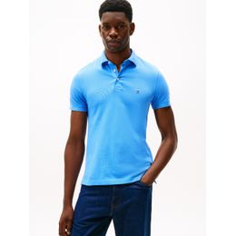 Poloshirt Tommy Hilfiger "1985 SLIM POLO", Herren, Gr. XL, blau (blau spell), Piqu&eacute;, Obermaterial: 96% Baumwolle, 4% Elasthan, unifarben, Basic, schmal normal, Rundhals, eingesetzt Rippb&uuml;ndchen, Shirts, mit Stickerei, Piqu&eacute;-Qualit&auml;t, Slim fit