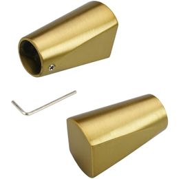Gardinenstangen-Endst&uuml;ck Liedeco "Dust", gold (goldfarben, matt), H:3cm L:4,5cm &Oslash;:1,6cm, Gardinenstangenendst&uuml;cke, Gardinenstangen-Endst&uuml;ck, f&uuml;r Gardinenstangen &Oslash; 16 mm