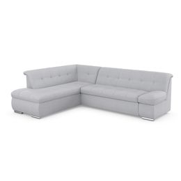 Ecksofa DOMO collection "MONA B/T: 271/213 cm, modern und komfortabel", silber, B:271cm H:80cm T:213cm, Struktur fein 100% Polyester;Chenilleoptik 100% Polyester, Sofas, Ecksofa, whlw. mit Bett- und Armlehnfunktion, L-Form