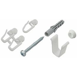 Sichtschutzbefestigungen Zubeh&ouml;r-Set Liedeco "f&uuml;r 2-3-l&auml;ufige Gardinenschienen" Gr. 1, wei&szlig;, 2 l&auml;ufig, Kunststoff, Metall, Sichtschutzbefestigungen