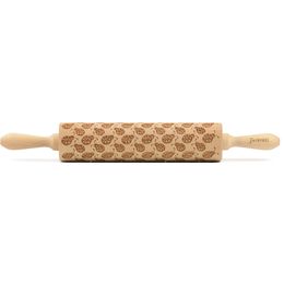 Teigroller Folkroll "3D-Motiv-Teigrolle", braun, L:43cm, Massivholz, Teigroller, Marienk&auml;fer