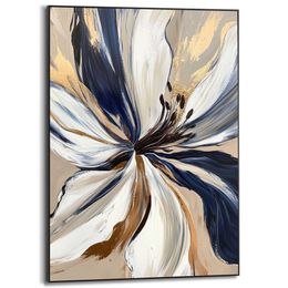 Poster Reinders "Glamour Flower", blau (farbe bild(er): blau), B:50cm H:70cm T:1,6cm, Bilder, Poster, Wohnzimmer - Blau - MDF - Abstrakt - 50x70 cm