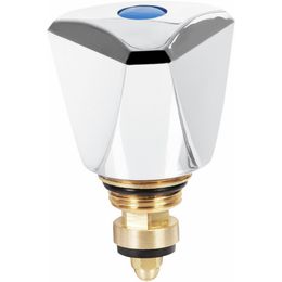 CORNAT Ventiloberteil 3/8" mit Haubengriff f&uuml;r Warm‐ und Kaltwasser (blau/rot)