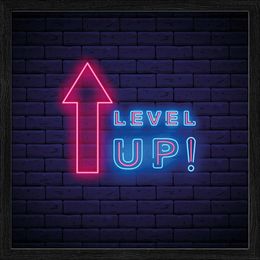 Pro Art Pro-Art Kunstdruck Framed-Art Slim Scandic 'Neon Level Up' 33 x 33 cm gerahmt